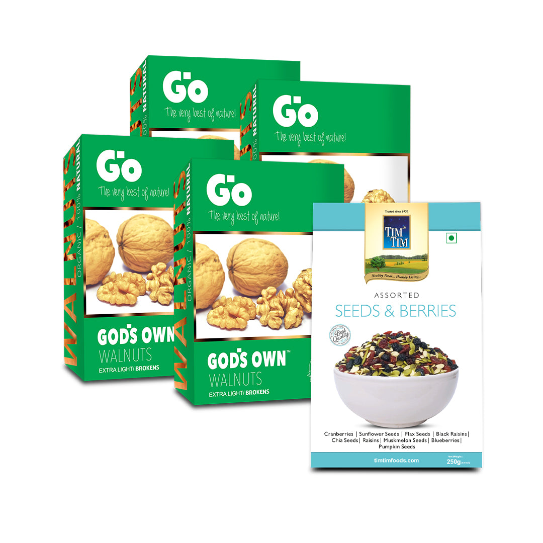 Go Organic Extra Light Broken Walnuts Kernels 1Kg (250g X 4) + Tim Tim — TimTimFoods