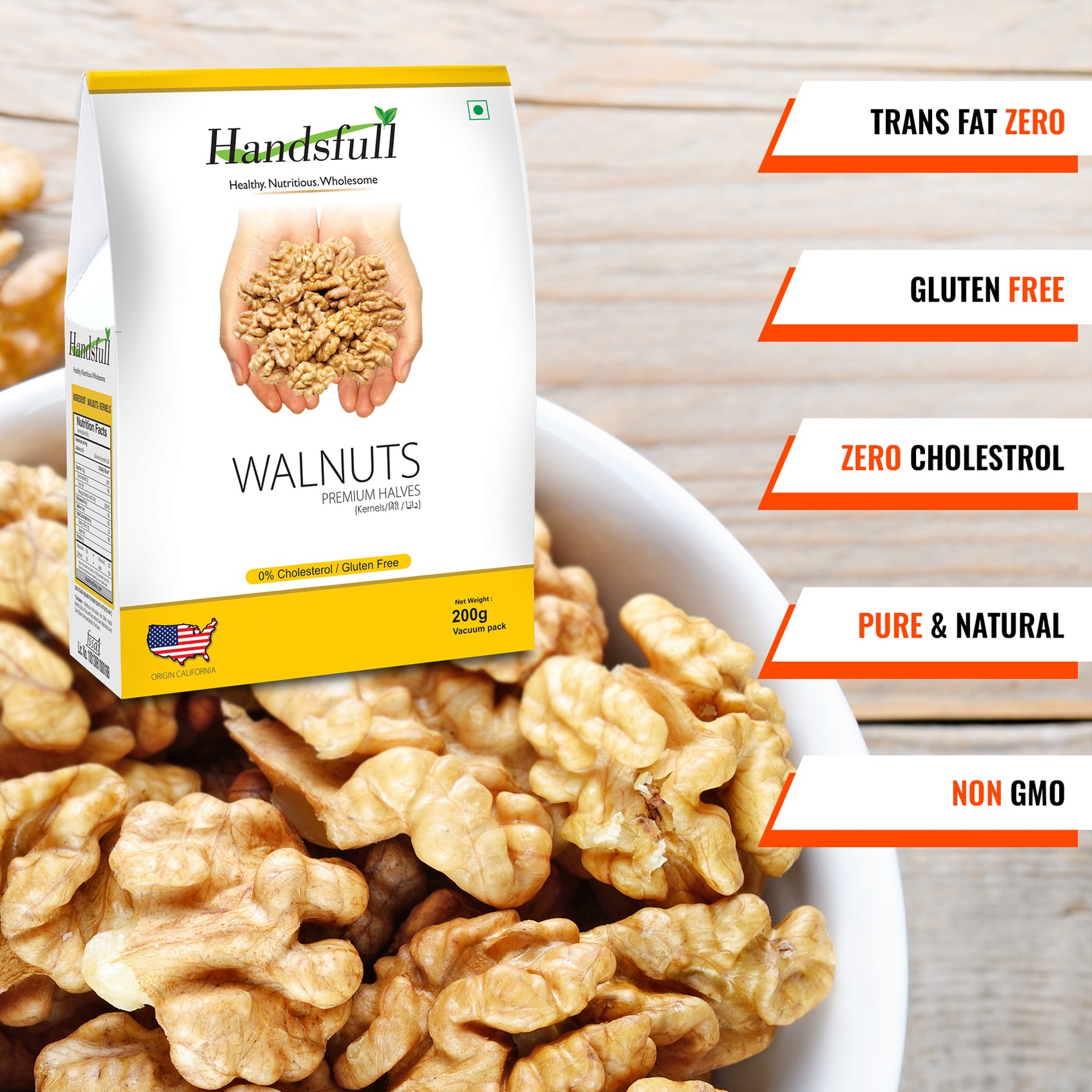 Handsfull California Premium Halves Walnuts Kernels | Best Walnuts In ...