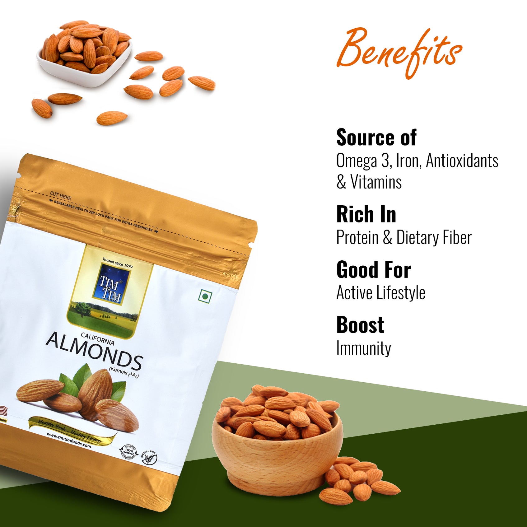 Tim Tim California Almonds | Premium Almonds | Best price Almonds In ...