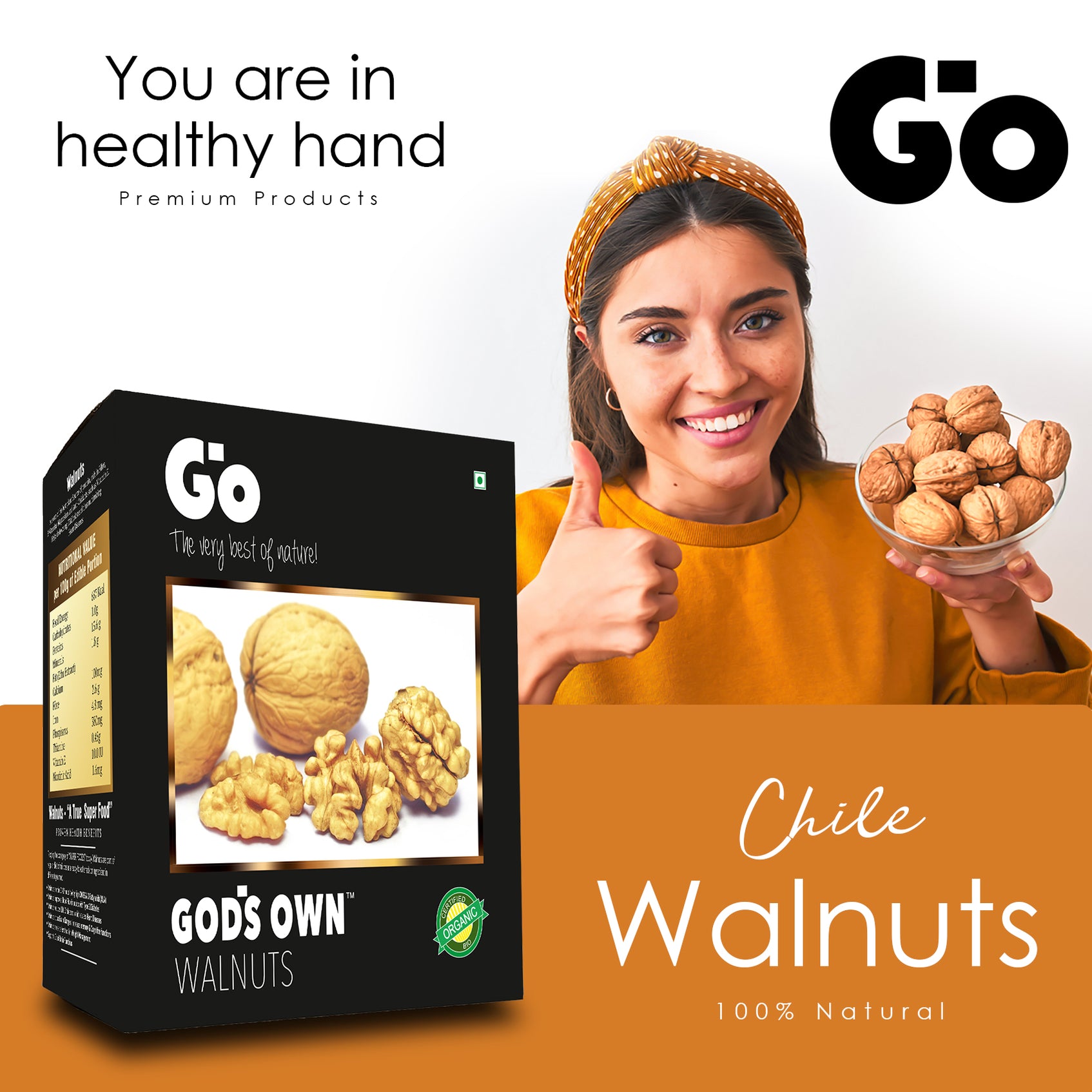 Go Chile Inshell Walnuts 1 kg | Super Kagzi Walnuts — TimTimFoods